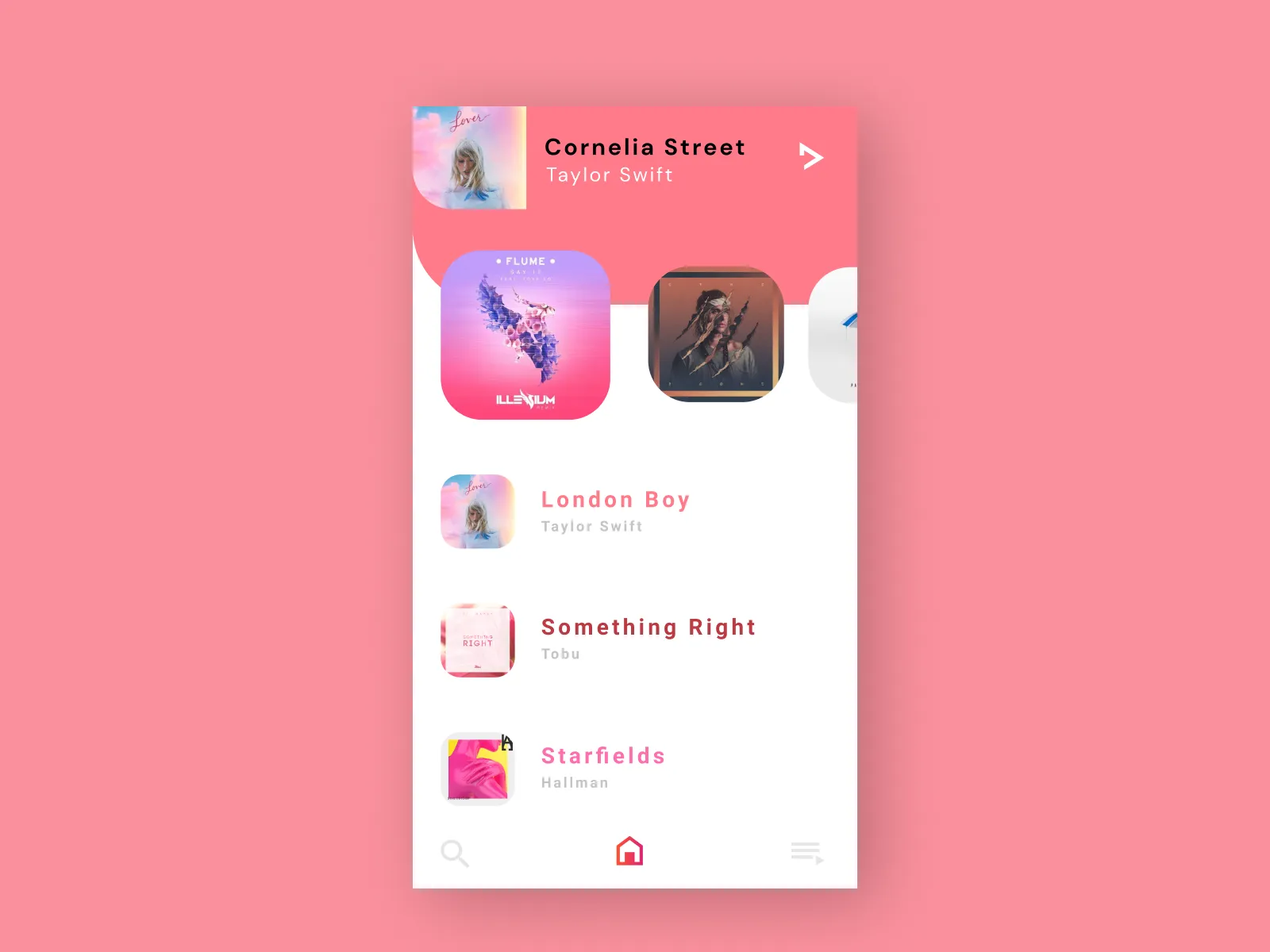 Music App free figma template for Adobe XD App Designs