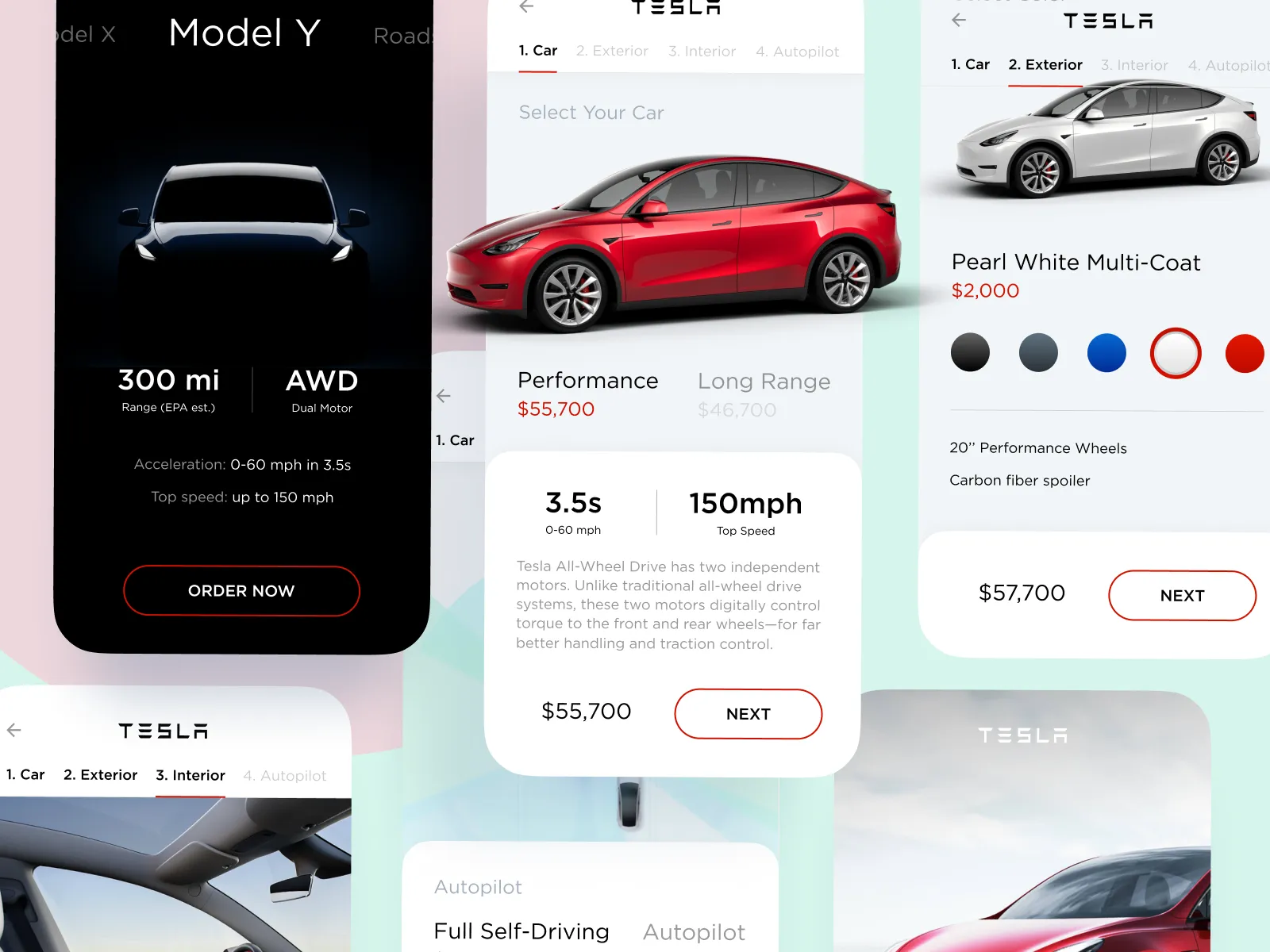 Tesla Model Y ï¿½ Concept UI Kit free figma template for App D...